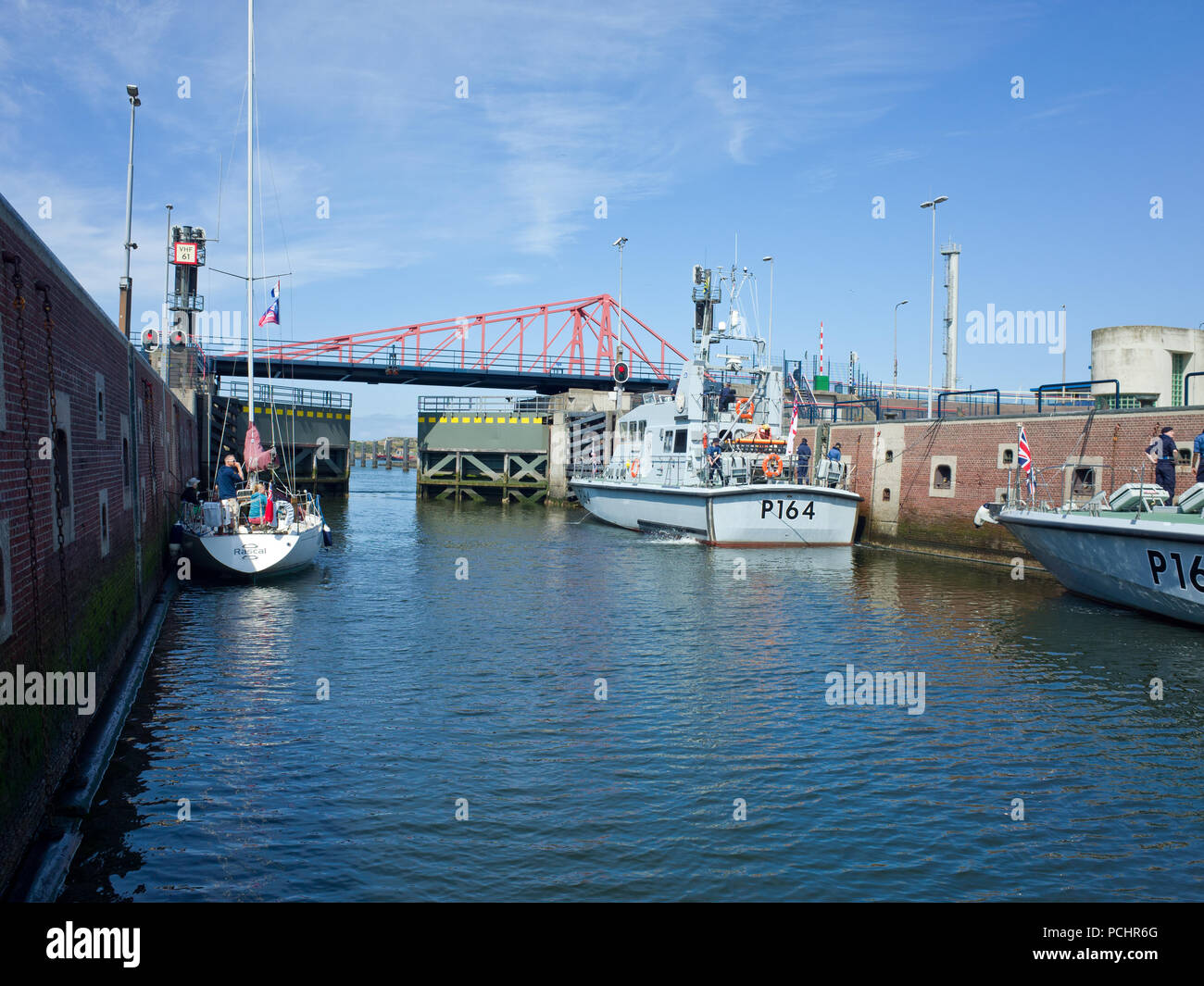 HMS Example P165 & HMS Explorer P164 in a Lock Holland Netherlands ...
