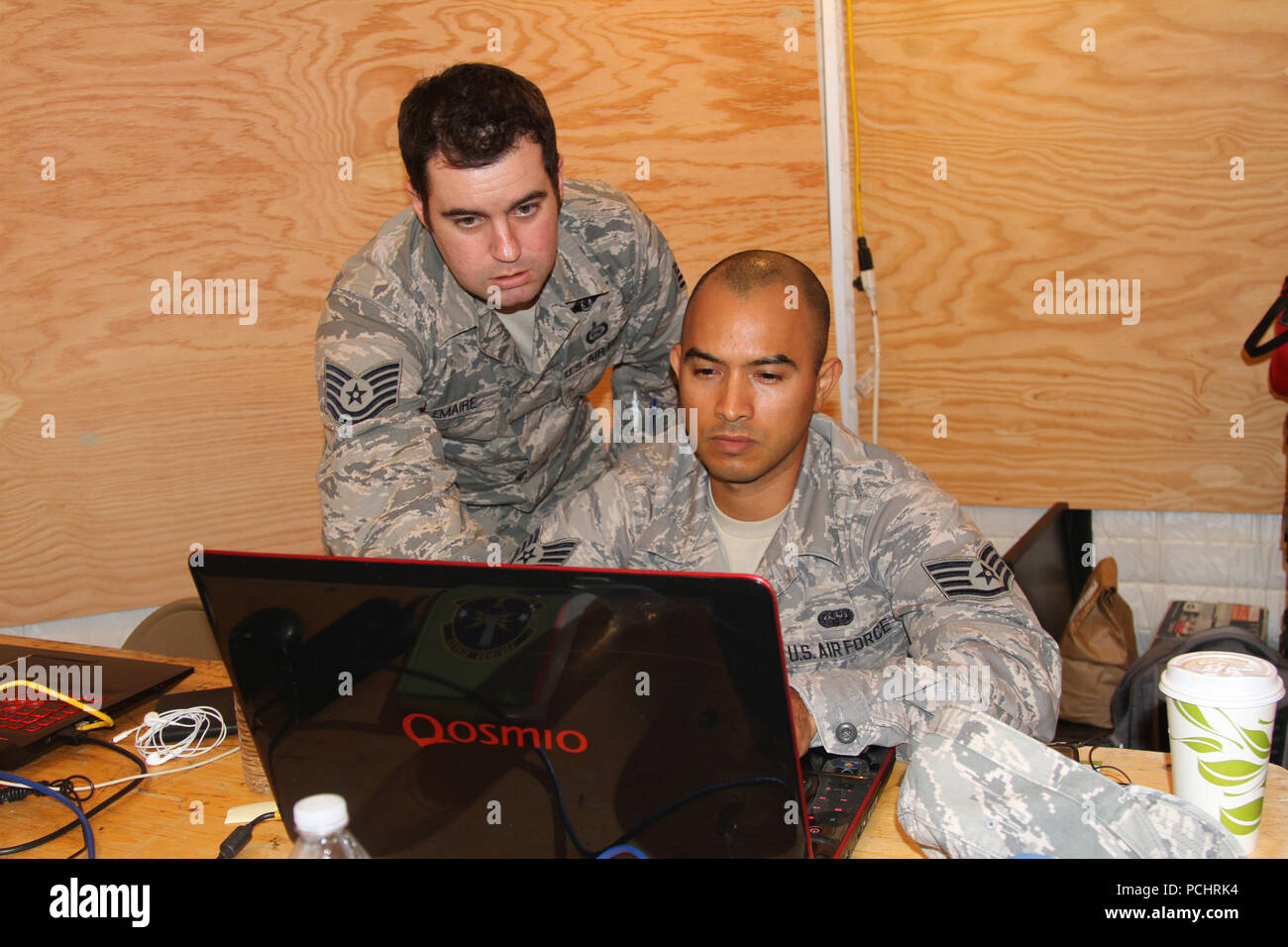 U.S. Air Force Tech Sgt. Matthew LeMaire and Staff Sgt. Marlon Ramos of ...