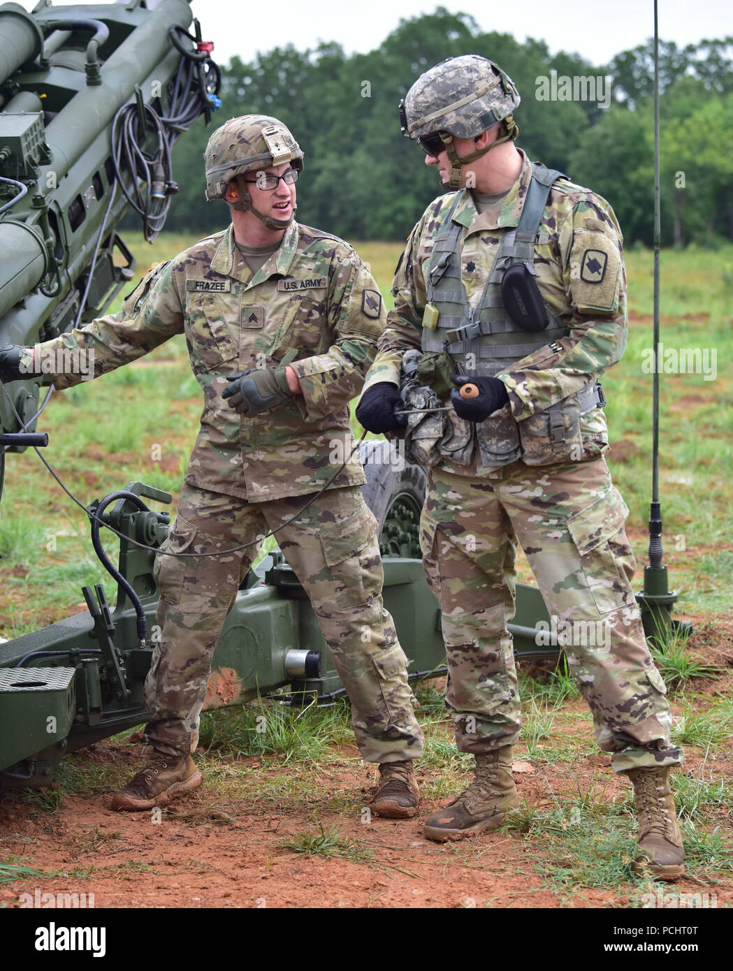 Sergeant Lucas Frazee informs outgoing 206th Field Artillery commander ...