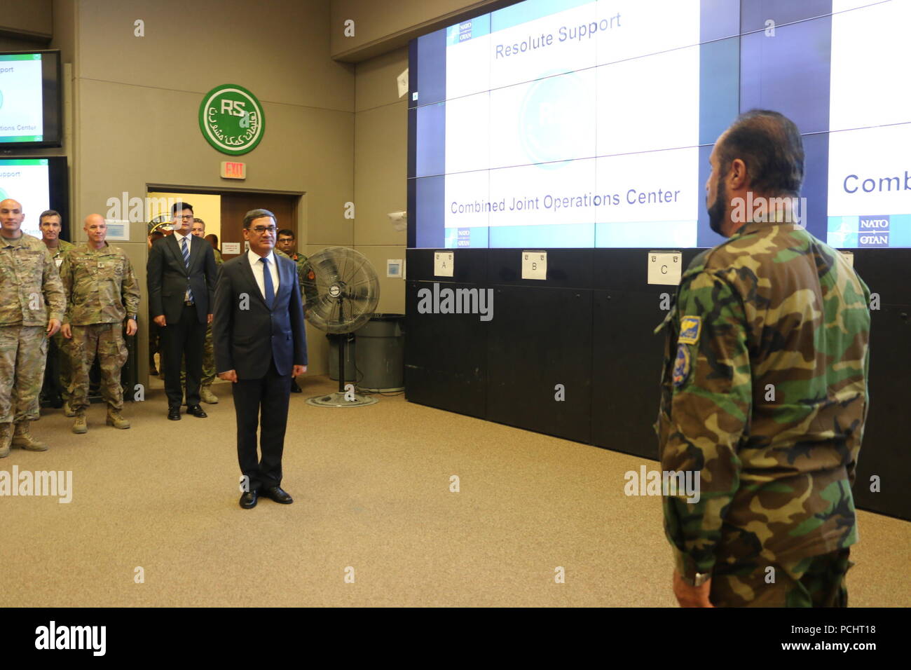 Afghan Air Force Col. Abdul Rahman (right), liaison officer to Resolute ...