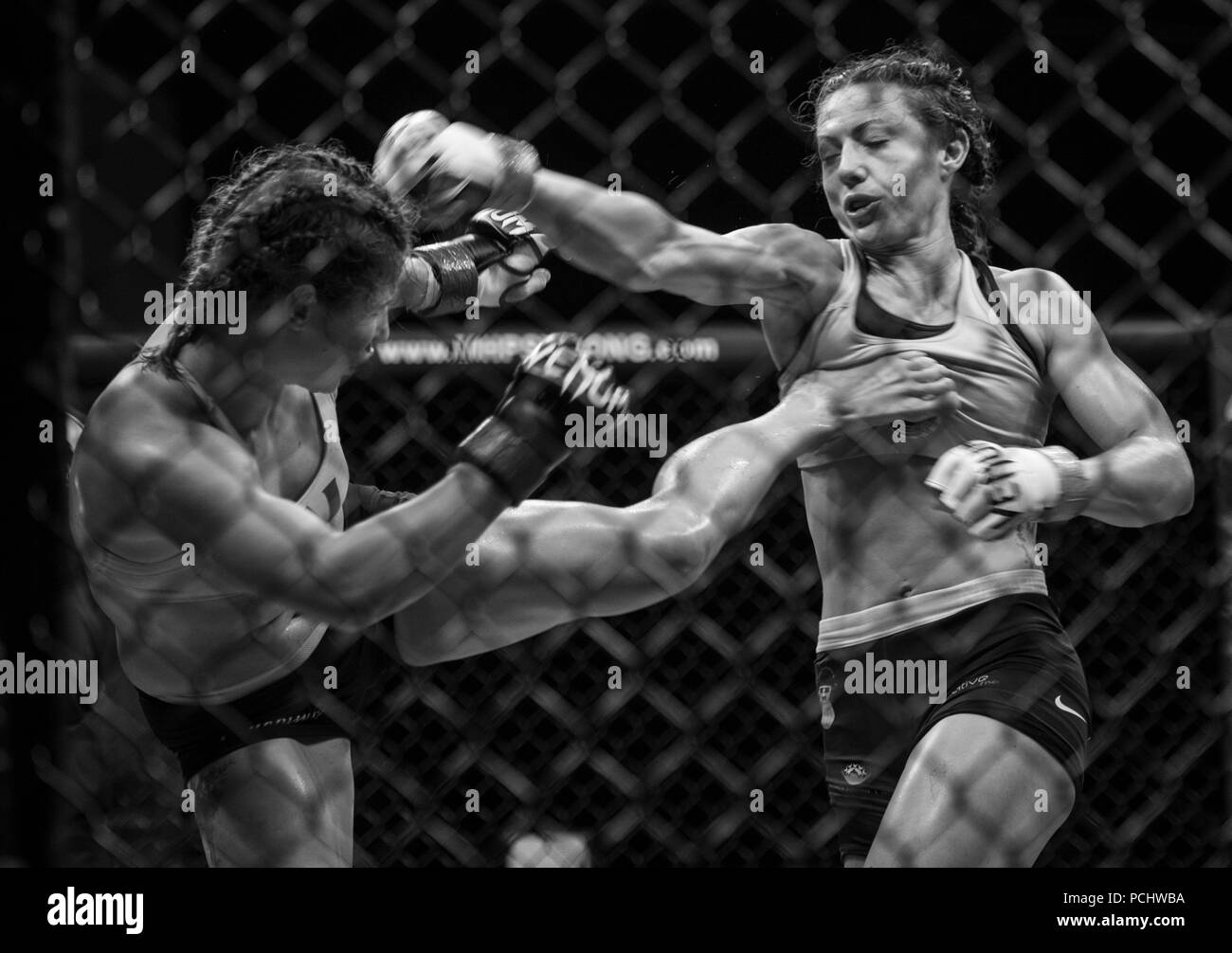 Left, Victoria Leonardo and Salina Rowland, mixed martial arts athletes ...