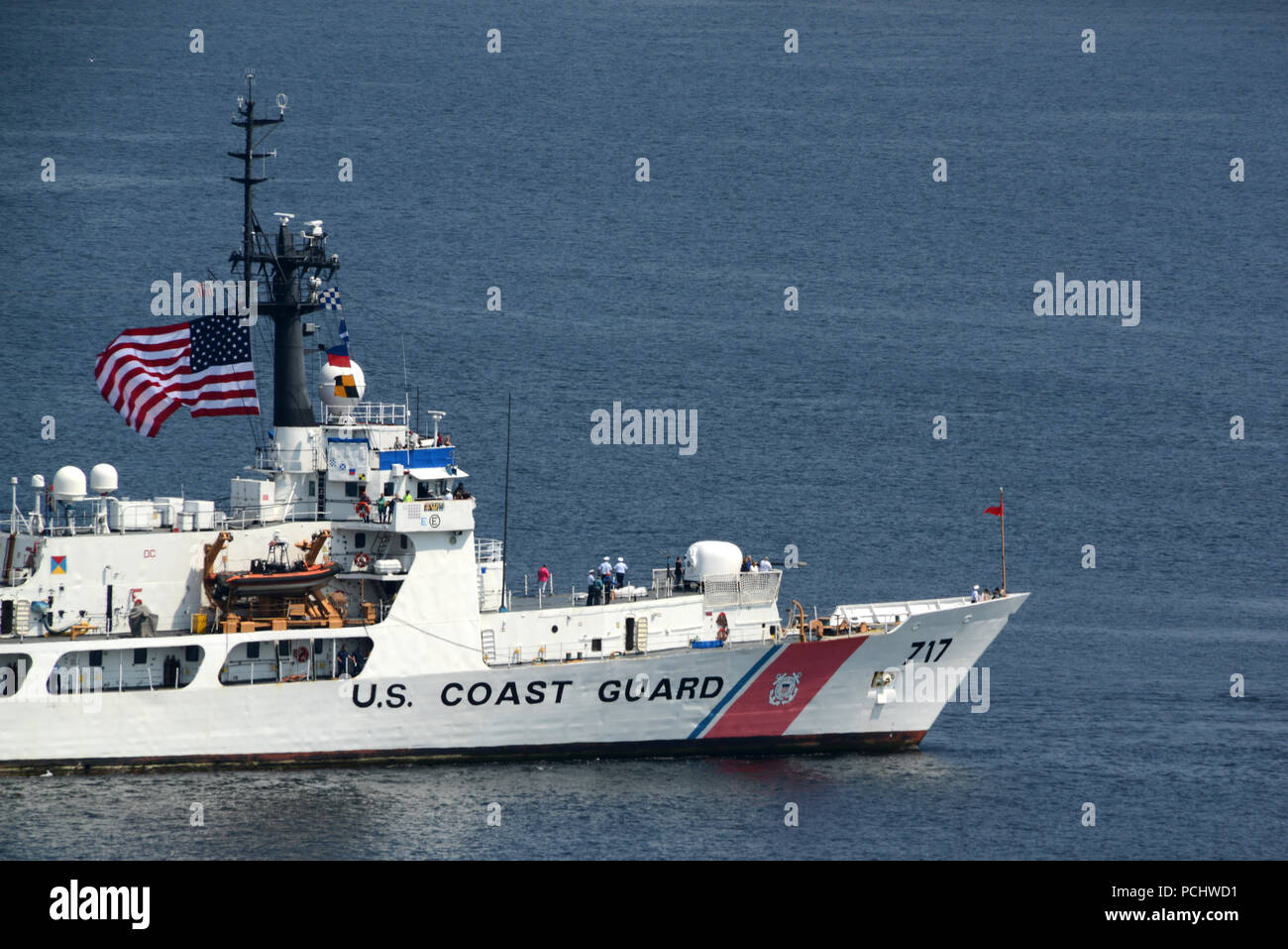 The crew of the Coast Guard Cutter Mellon, a 378-foot High Endurance ...