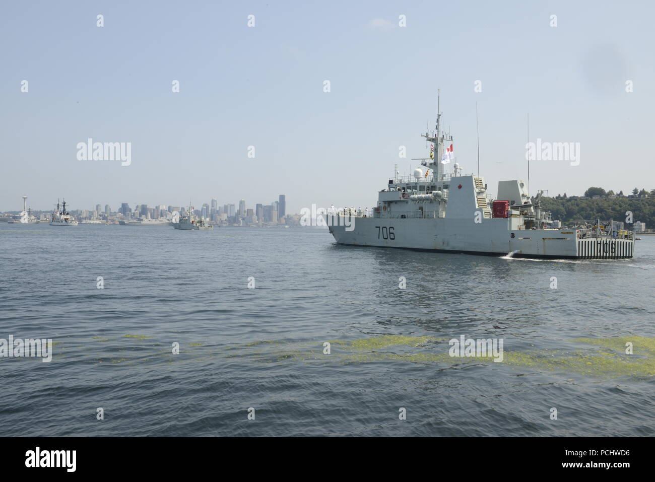 The crew of the HMCS Yellowknife (MM 706), a Royal Canadian Navy ...