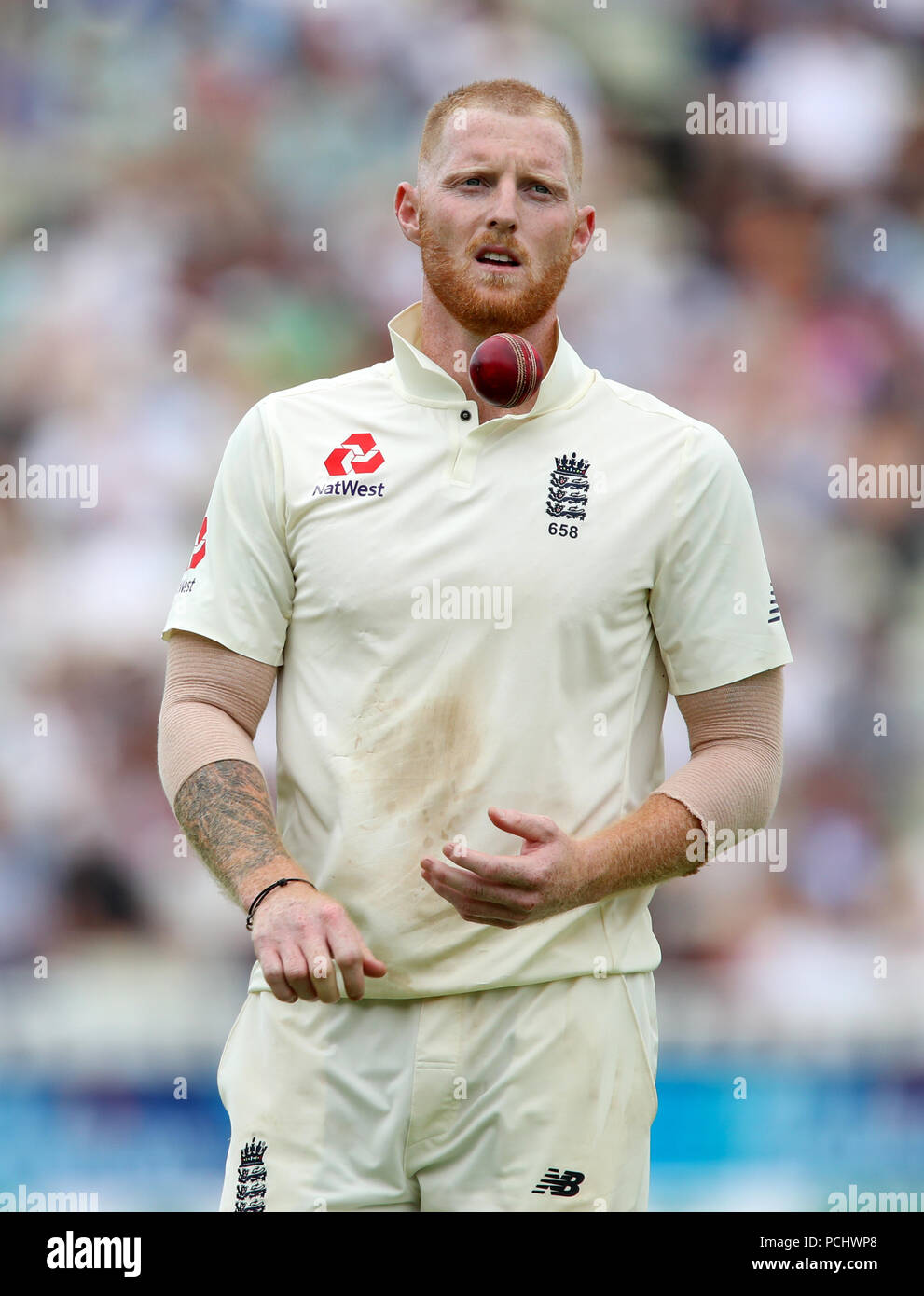 England's Ben Stokes during day two of the Specsavers First Test match ...