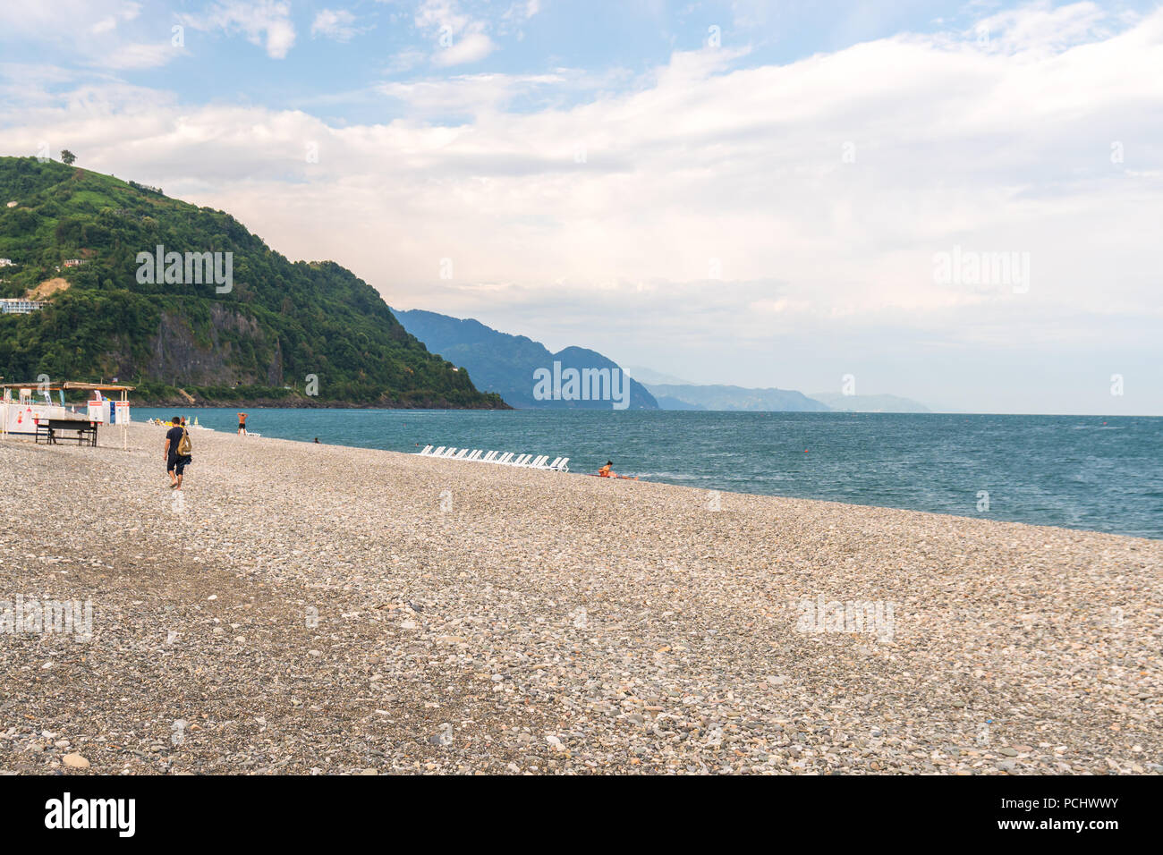 beautiful view of the stony beach in kvariati, Adjara Stock Photo - Alamy