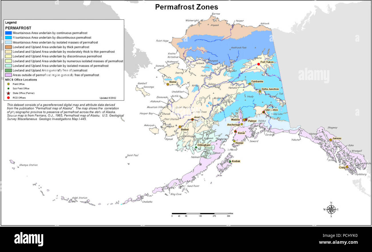 Alaska permafrost zones Stock Photo - Alamy