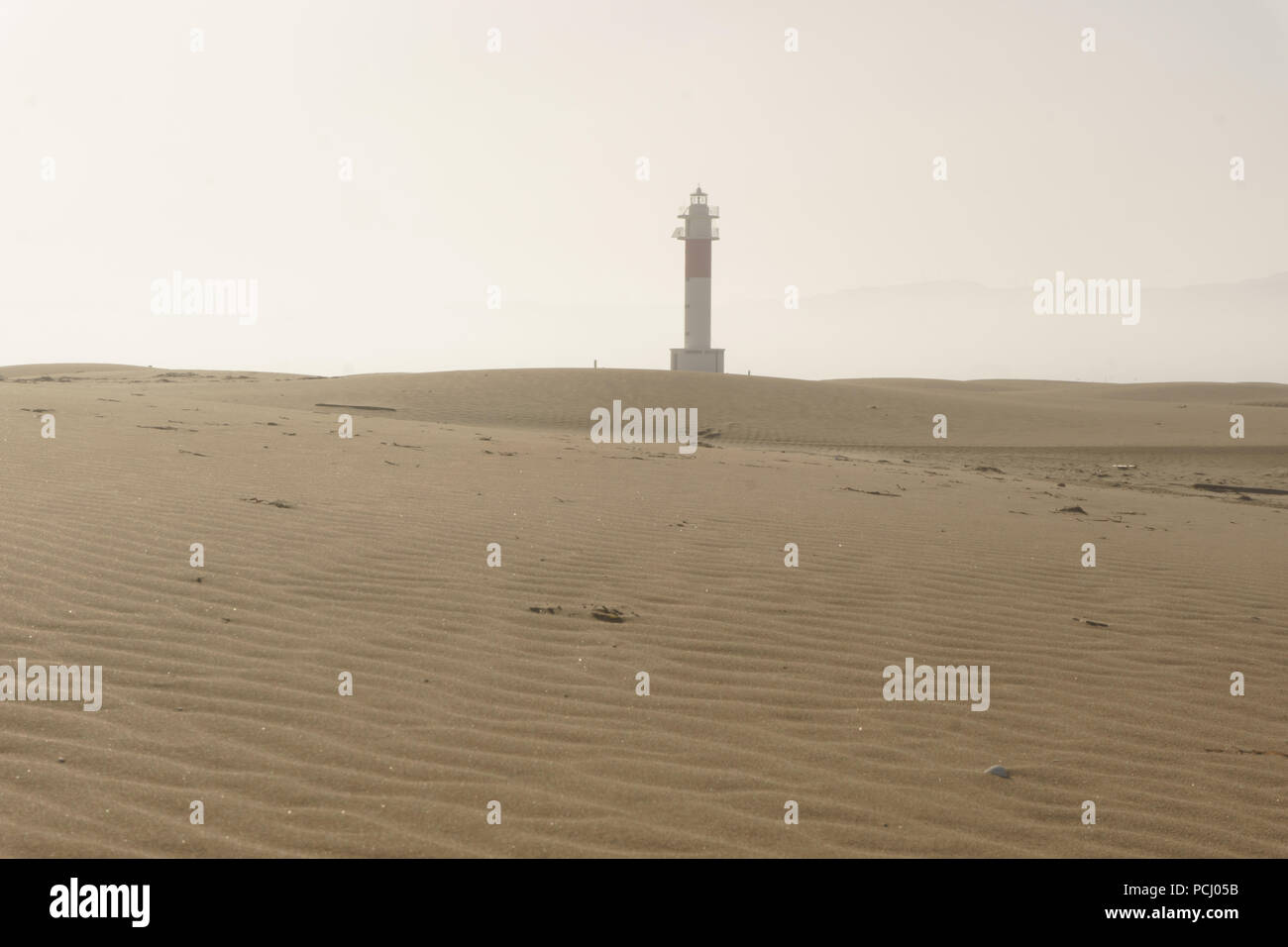 lighthouse in the desert near a beach in europe Stock Photo - Alamy