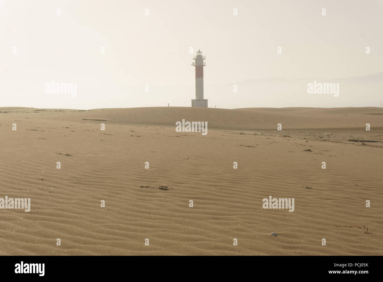 lighthouse in the desert near a beach in europe Stock Photo - Alamy