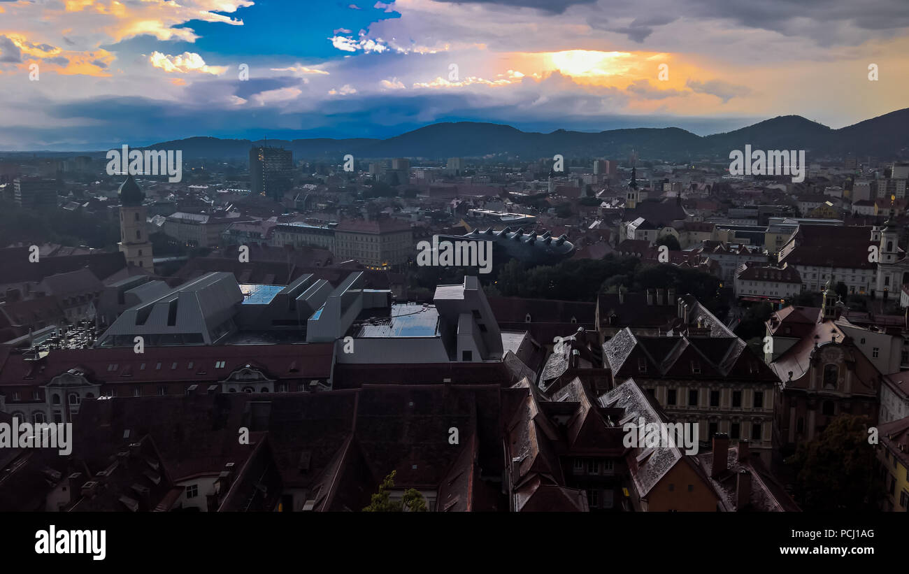 Aerial panorama view graz hi-res stock photography and images - Alamy