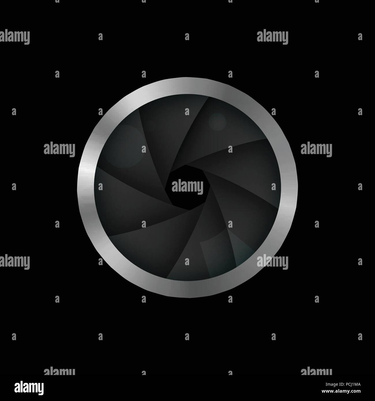 The shutter of the camera. Optical equipment. Vector illustration Stock ...