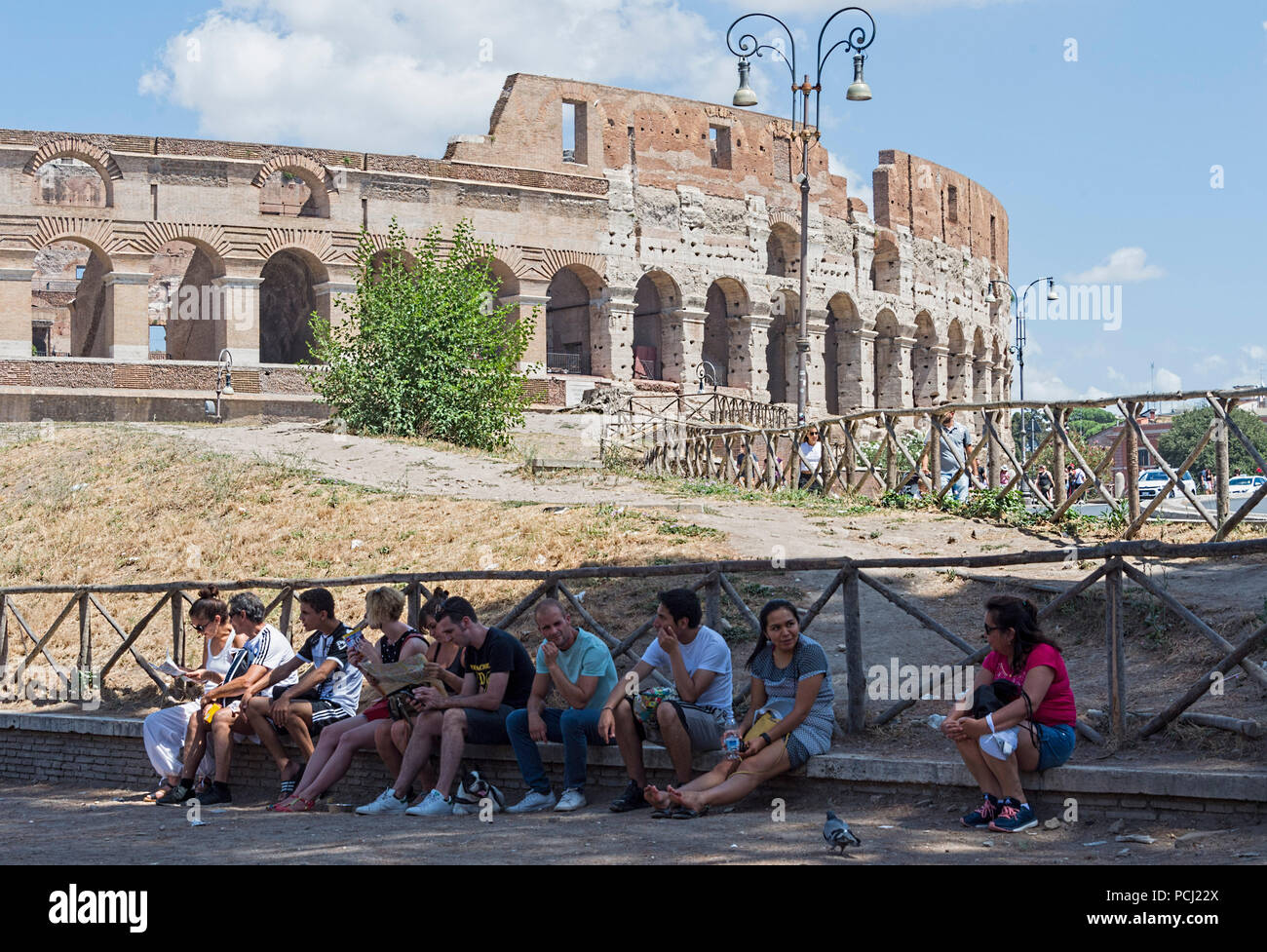 Tourists at The Colosseum Lazio Rome Italy Stock Photo - Alamy