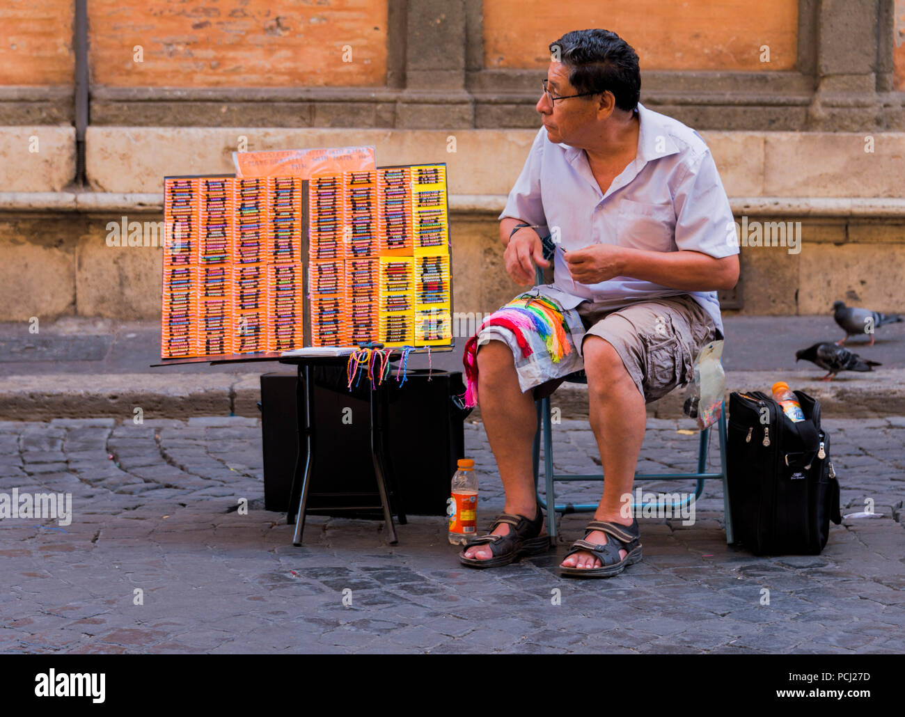 Street vendor selling souvenirs close to the Trevi Fountain Rome Italy ...