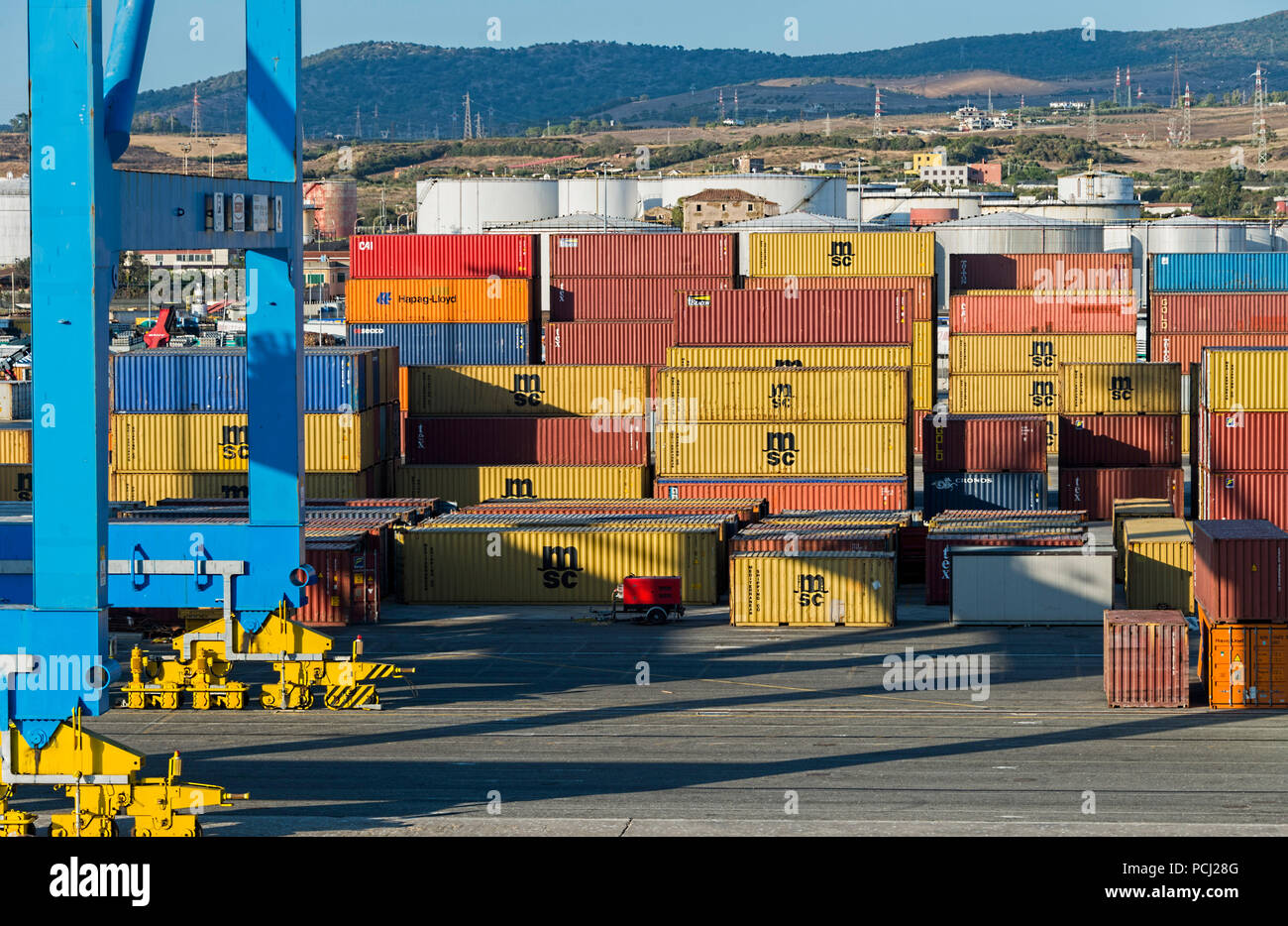 MSC shipping containers at Civitavecchia port Rome Italy Stock Photo ...