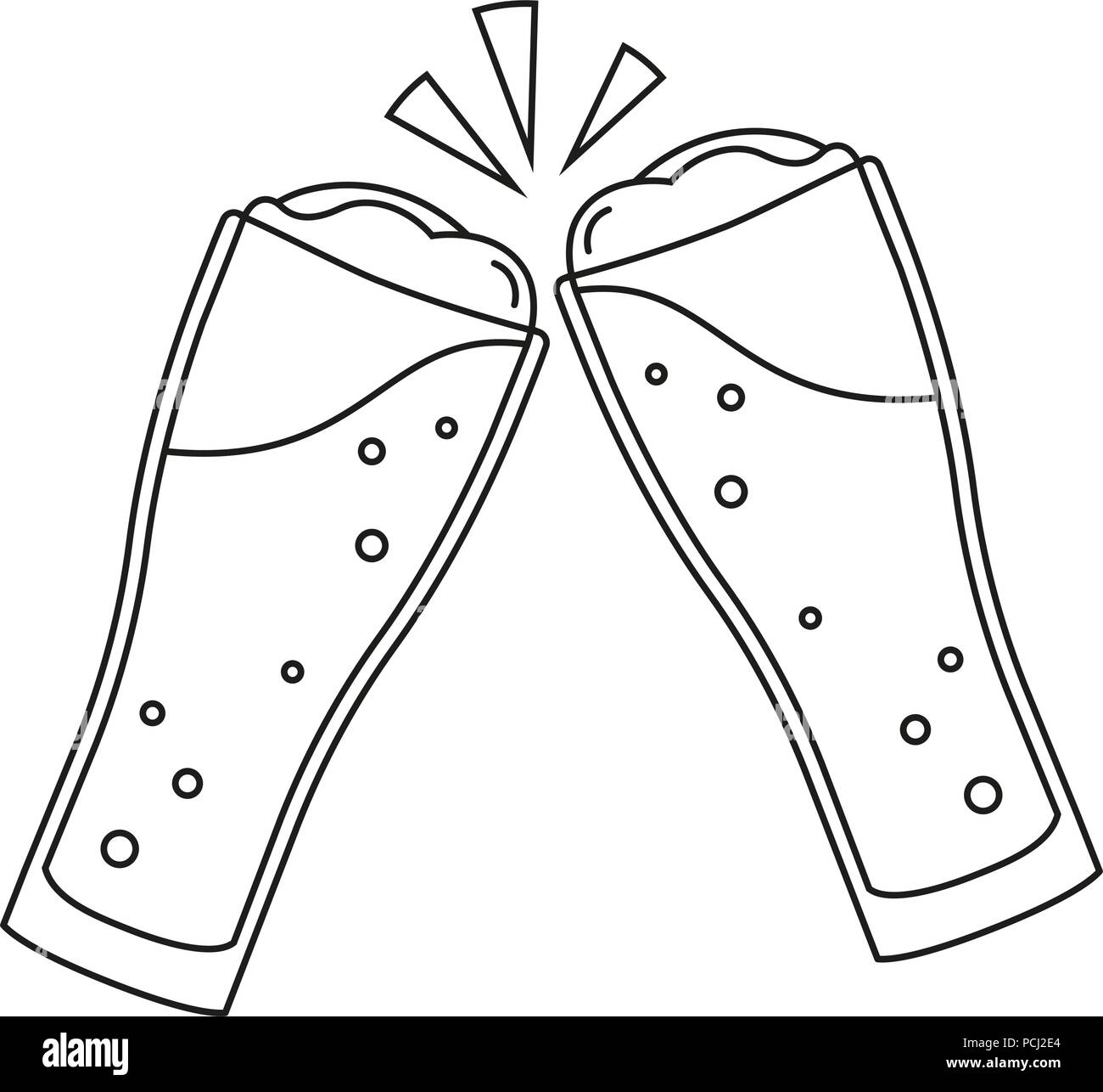 Two glasses icon outline Cut Out Stock Images & Pictures - Alamy