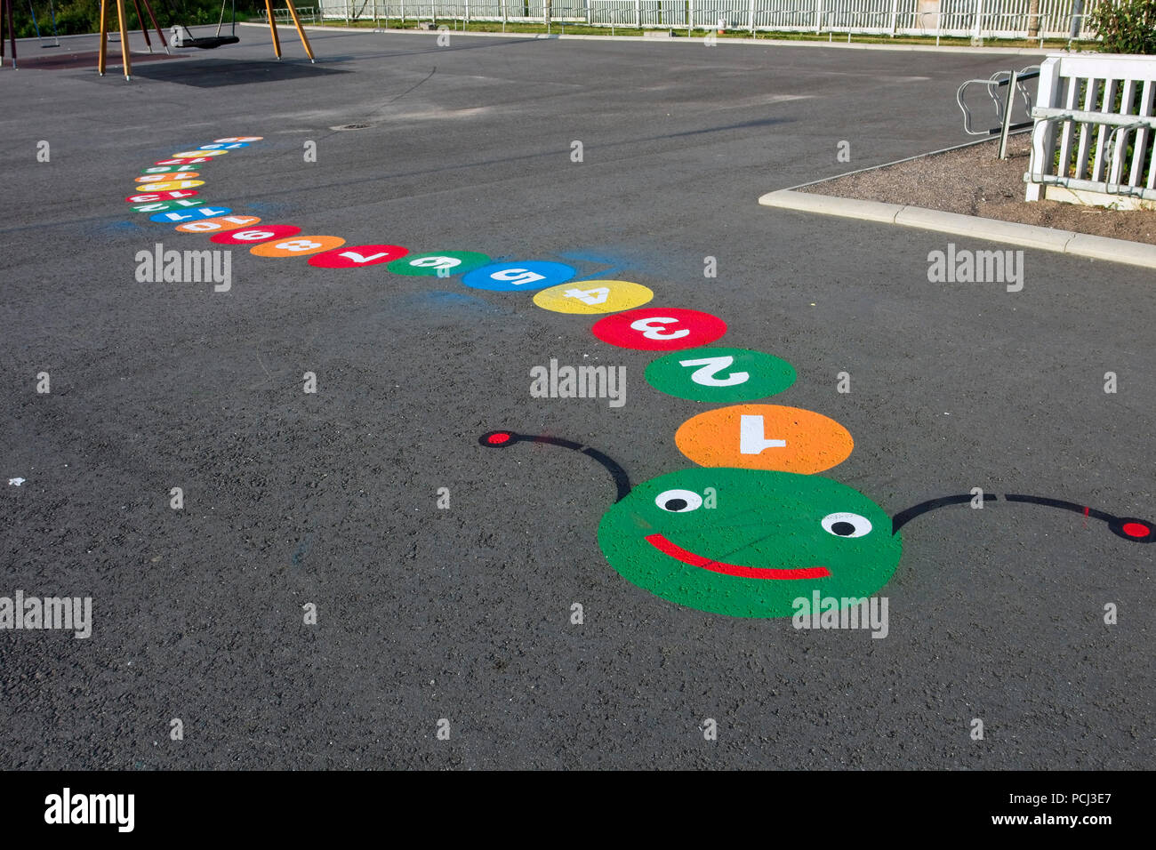 primary school playground patterns on tarmac, Finland Stock Photo - Alamy