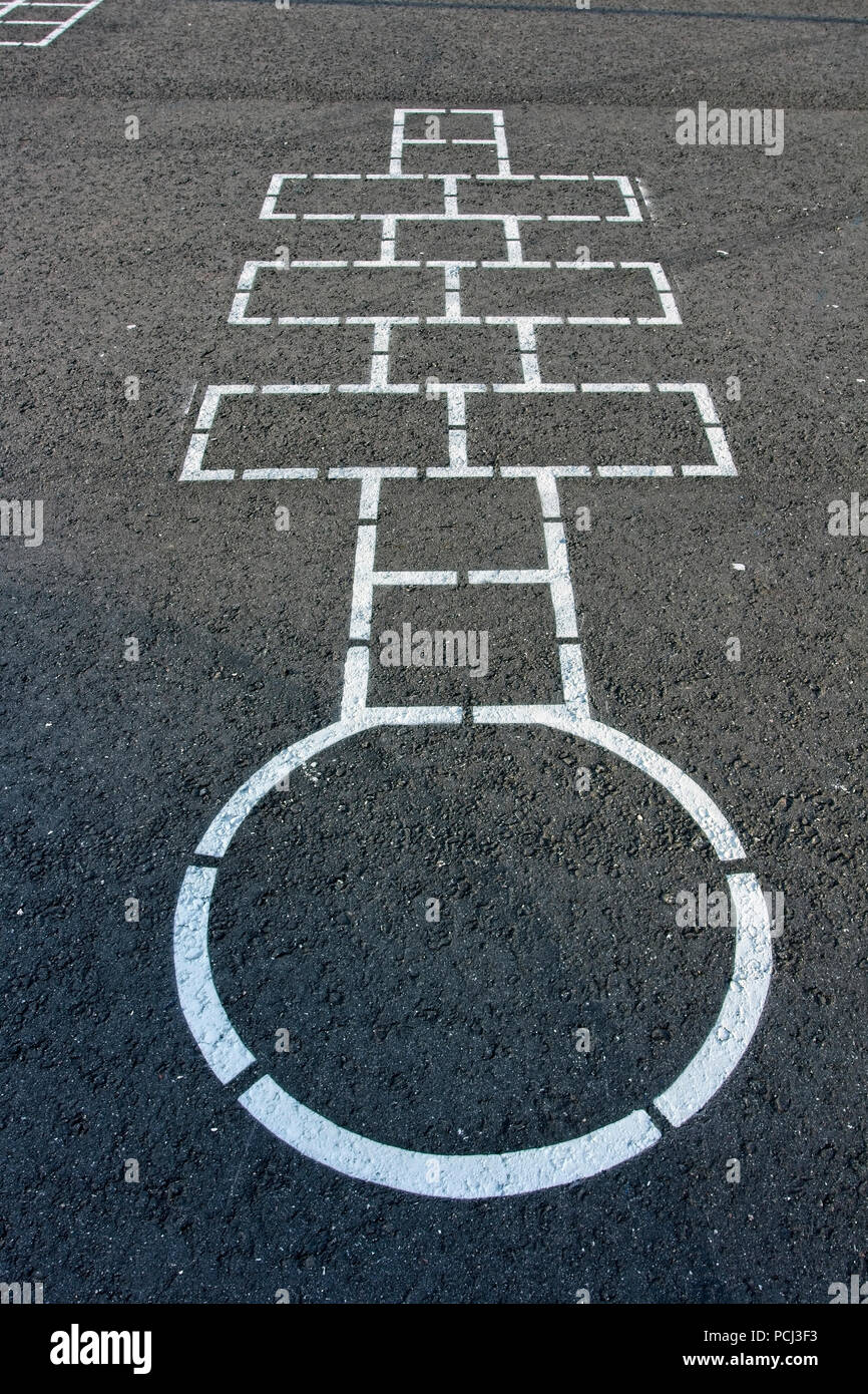 primary school playground patterns on tarmac, Finland Stock Photo - Alamy