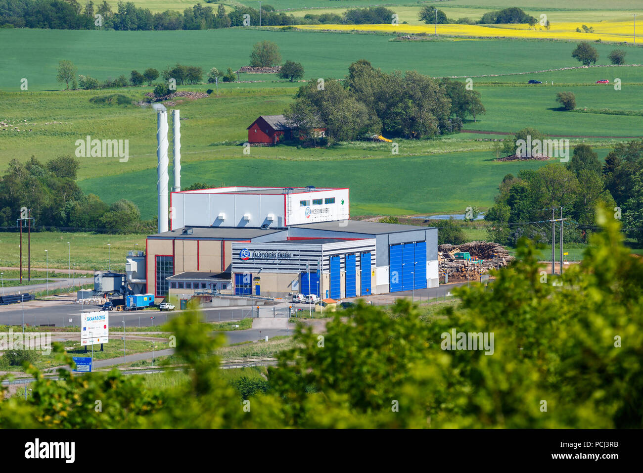 View of a district heating plant in Sweden Stock Photo - Alamy