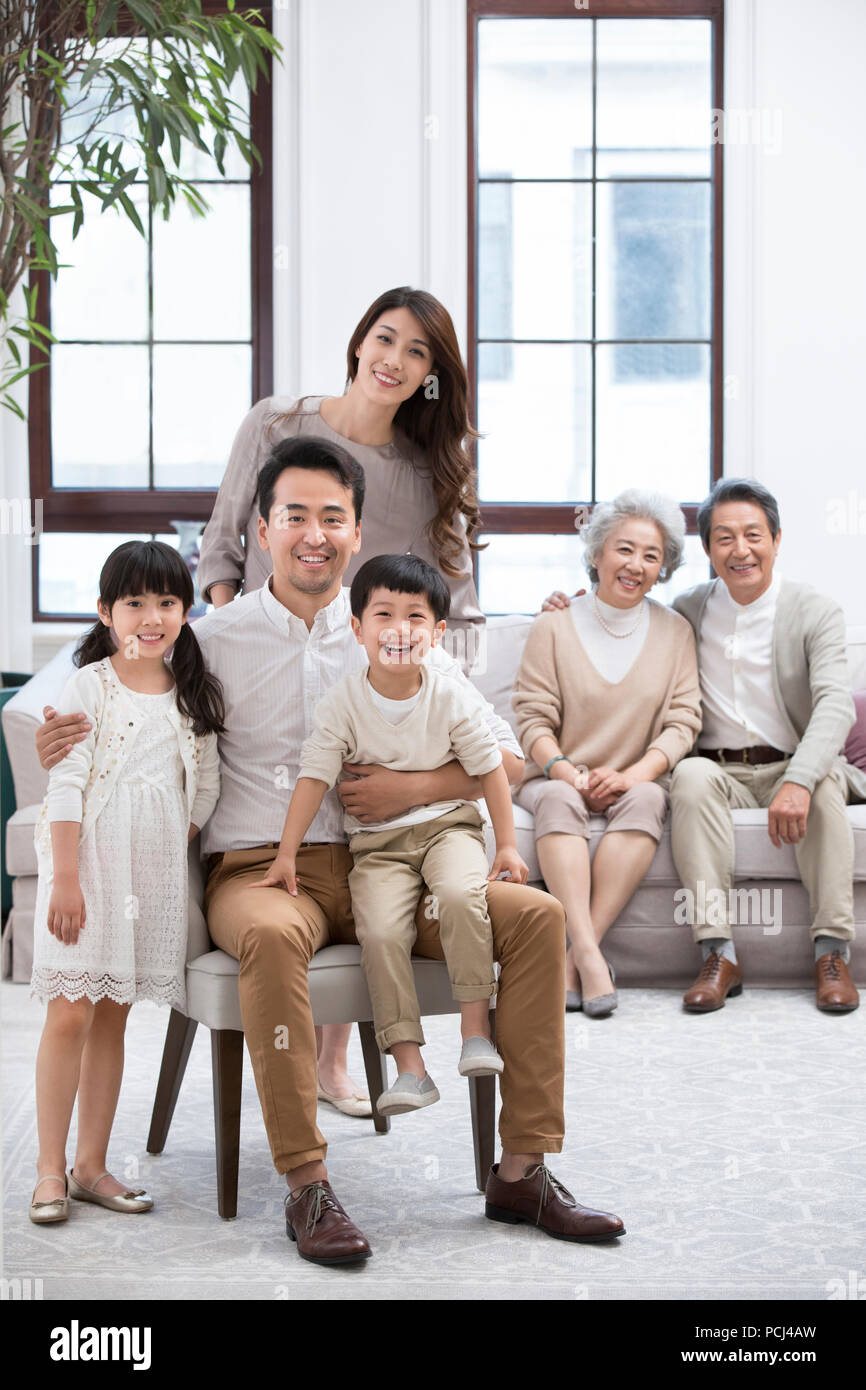 Portrait of happy Chinese family Stock Photo - Alamy