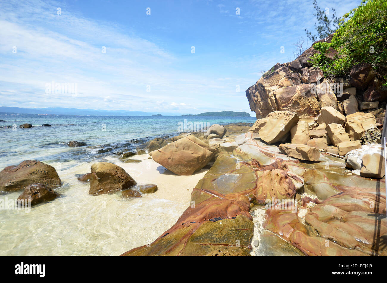 Beautiful sea view at Sapi island in Sabah Stock Photo - Alamy