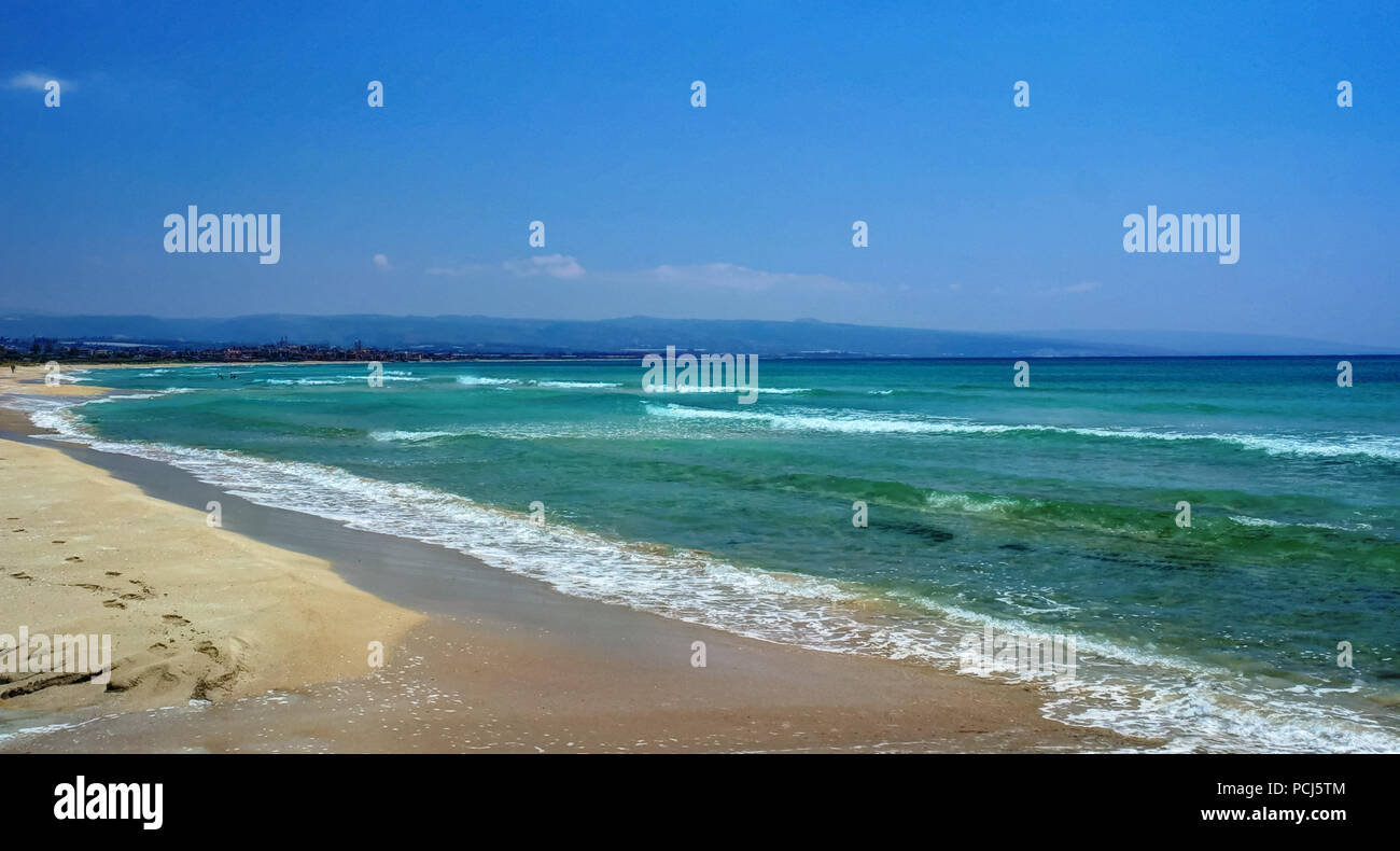Landscape with sand Al Khiyam and Sour beach in Tyre, Lebanon Stock ...