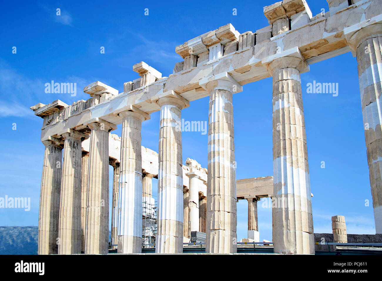 Acropolis Parthenon columns in Athens Greece Stock Photo - Alamy