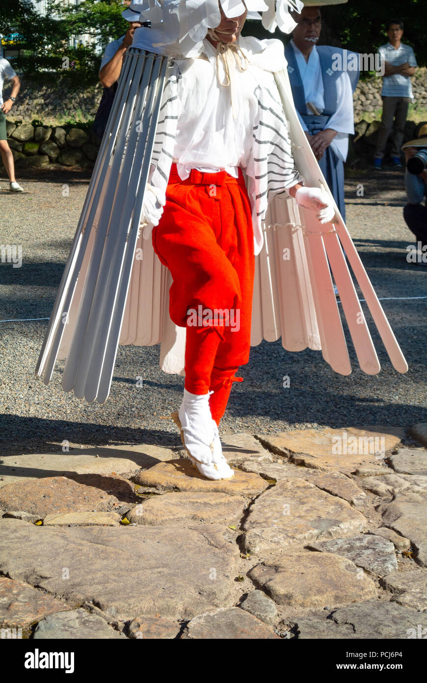 Japanese men performing Sagimai, Heron dance, tsuwano,,shimane, japan ...