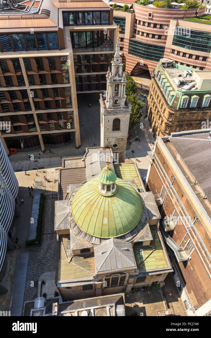 St Stephen Walbrook, a green domed church by Sir Christopher Wren in ...
