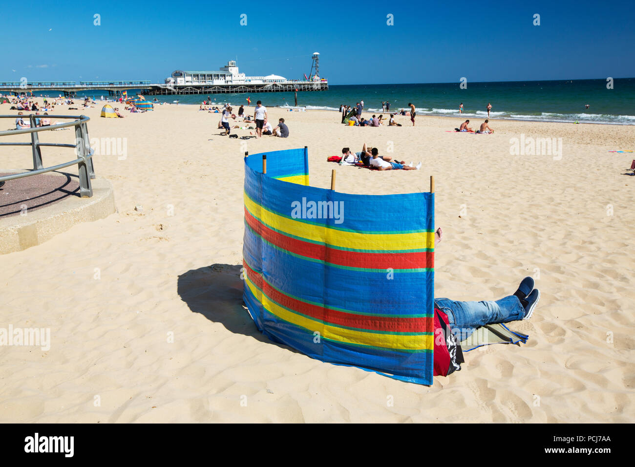 Bornemouth beach in summer, Dorset, UK Stock Photo - Alamy