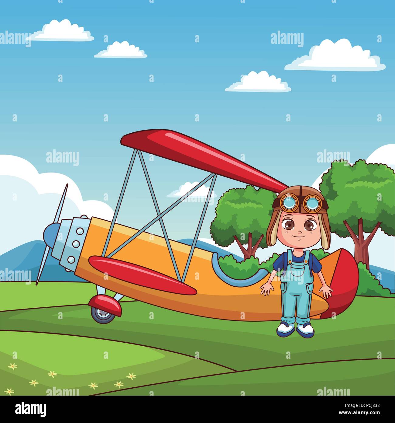 Cute kids flying cartoons Stock Vector Image & Art - Alamy
