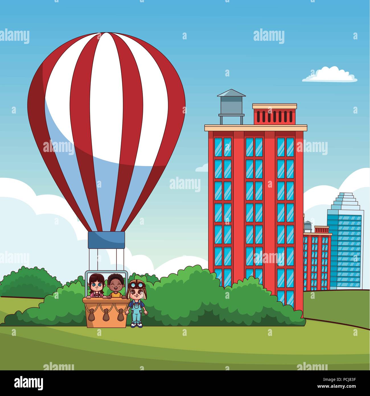 Cute kids flying cartoons Stock Vector Image & Art - Alamy