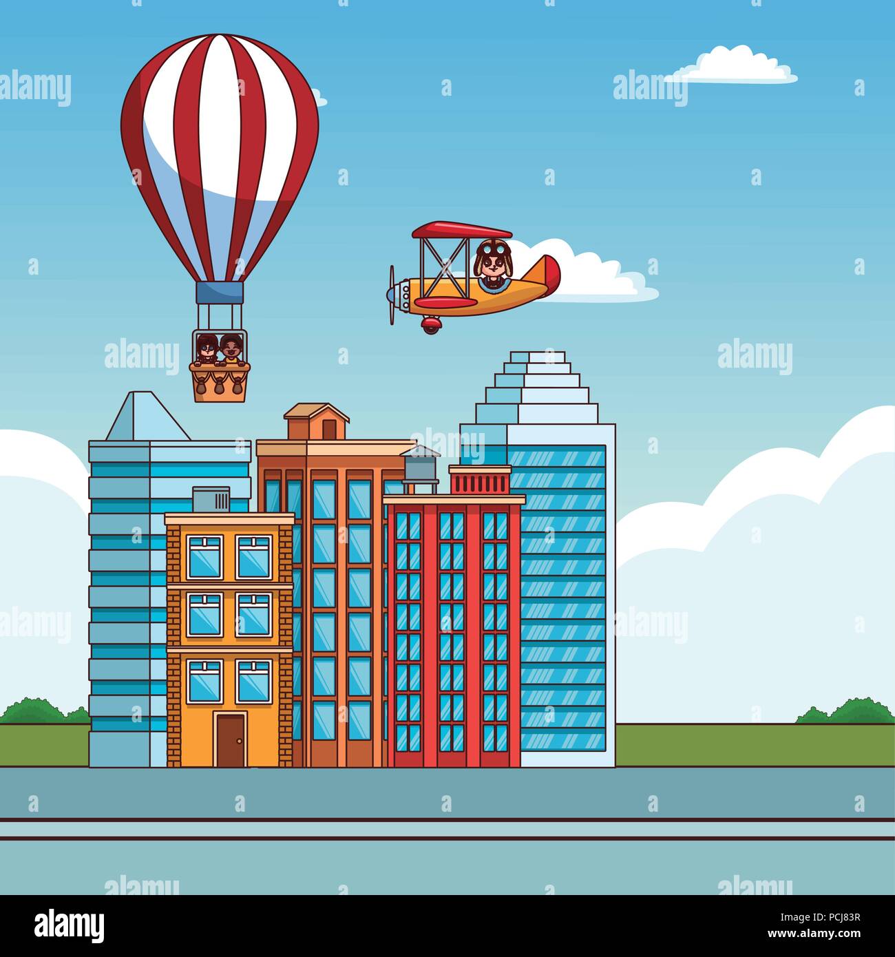 Cute kids flying cartoons Stock Vector Image & Art - Alamy
