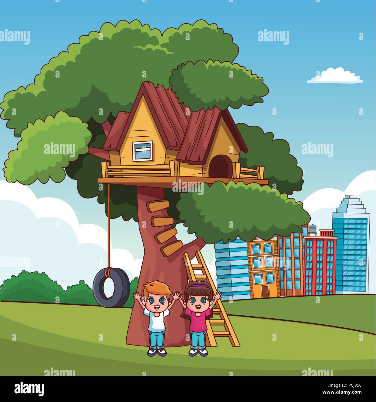 Kids playing at park cartoons Stock Vector Image & Art - Alamy