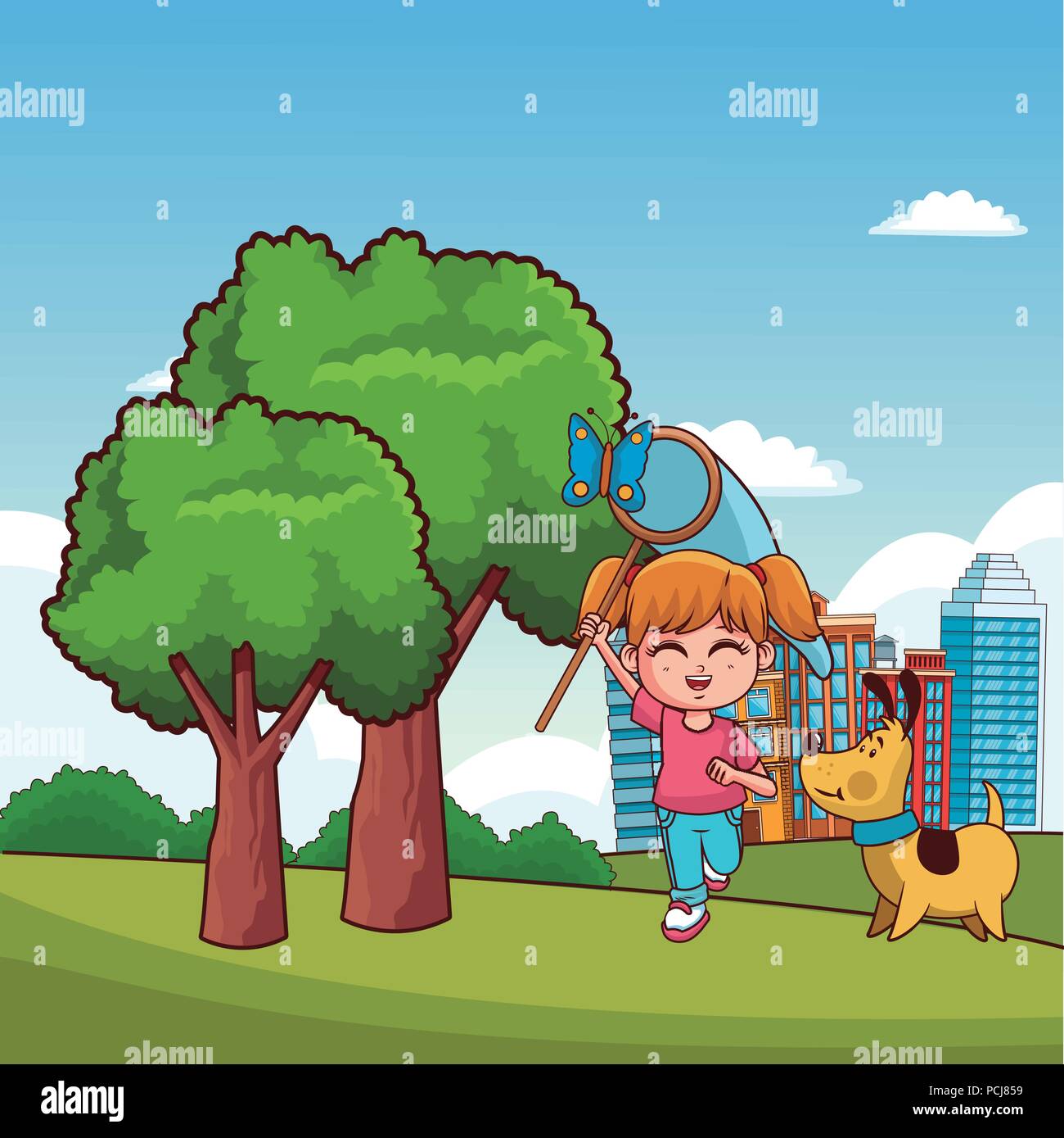 Kids playing at park cartoons Stock Vector Image & Art - Alamy