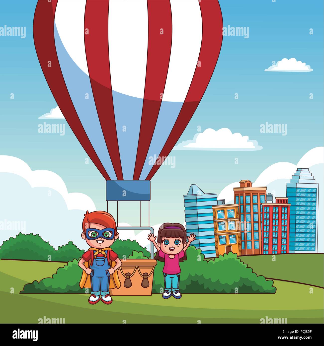 Cute kids flying cartoons Stock Vector Image & Art - Alamy