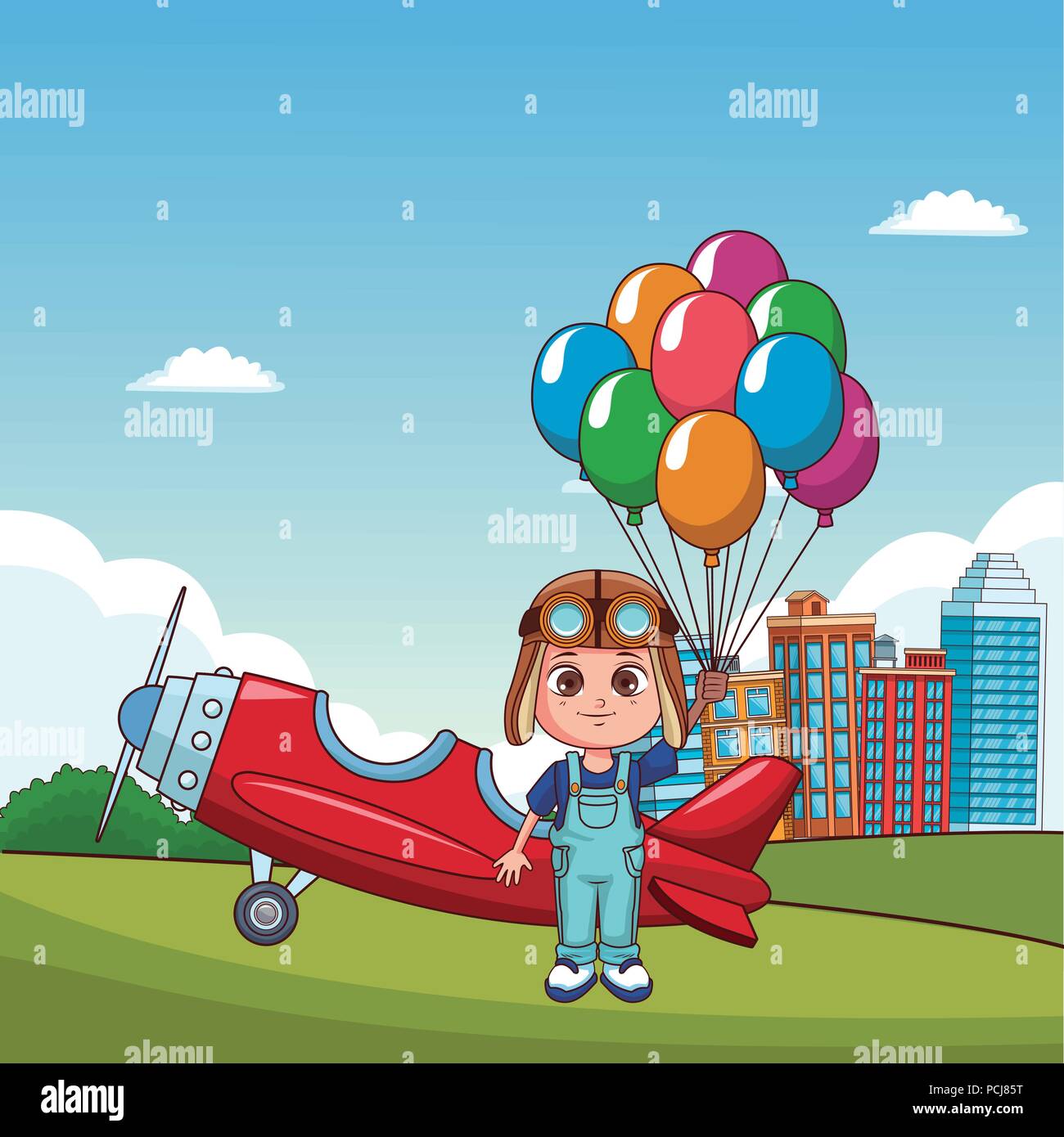 Cute kids flying cartoons Stock Vector Image & Art - Alamy