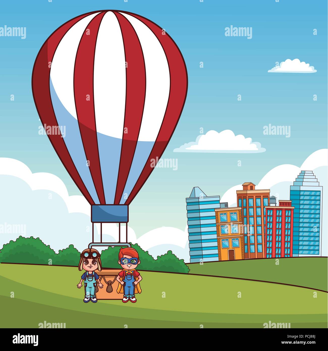 Cute kids flying cartoons Stock Vector Image & Art - Alamy