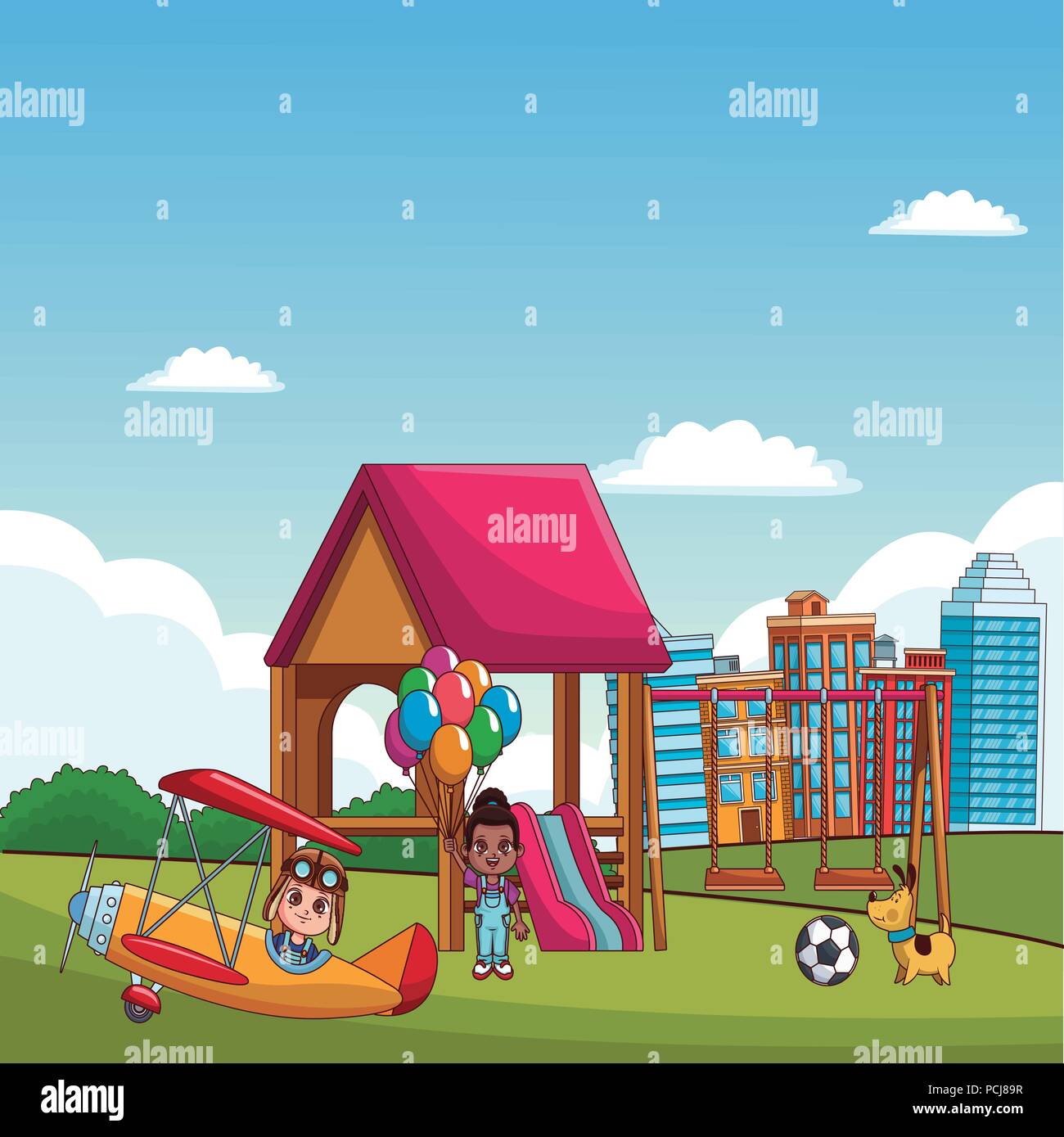 Cute kids flying cartoons Stock Vector Image & Art - Alamy