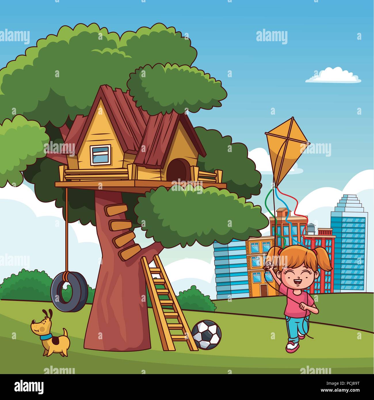 Kids playing at park cartoons Stock Vector Image & Art - Alamy