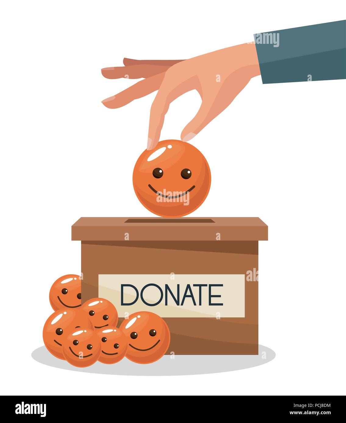 Giving Smiling People Charity Stock Vector Images - Alamy