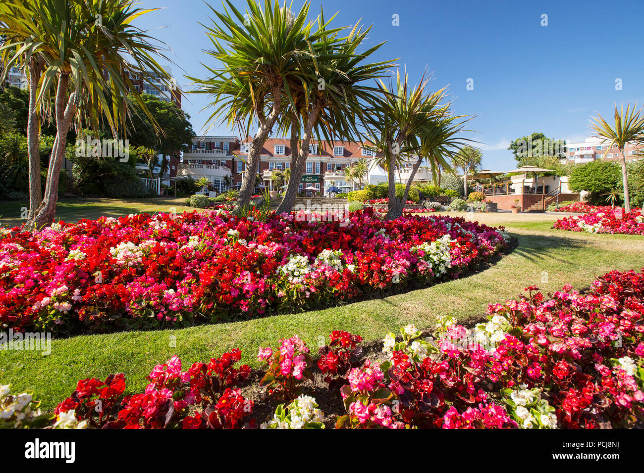 The grounds of the Hotel Miramar in Bournemouth, Dorset, UK Stock Photo ...