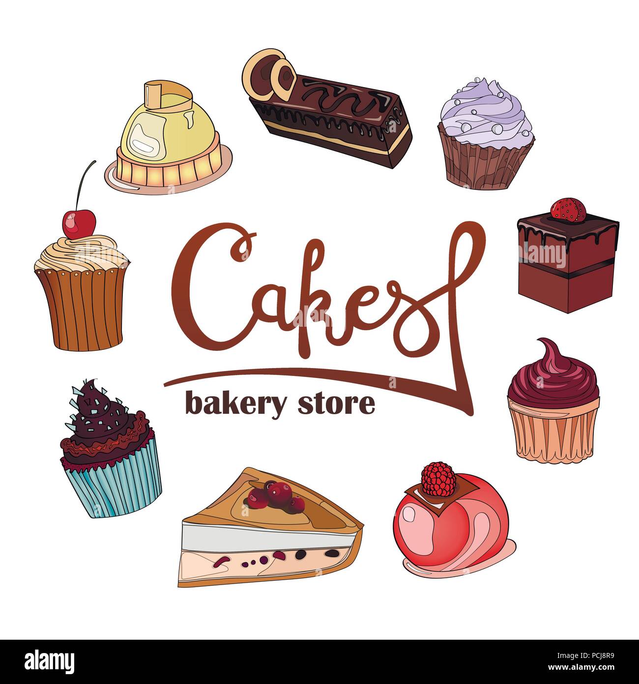 Confectionery shop banner design Cut Out Stock Images & Pictures - Alamy