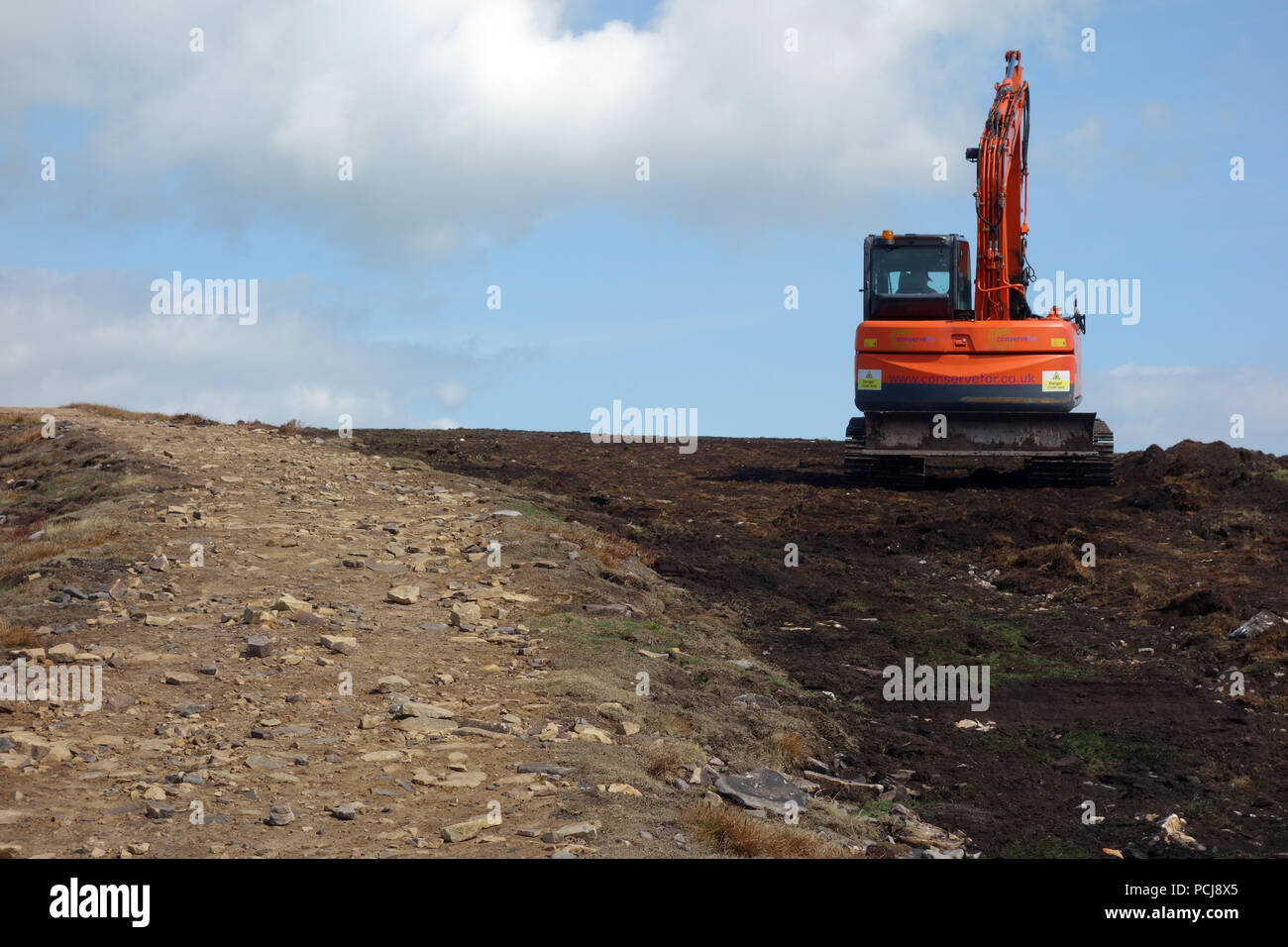 Mechanical Digger Working on the New Path Being Constructed Leading up ...