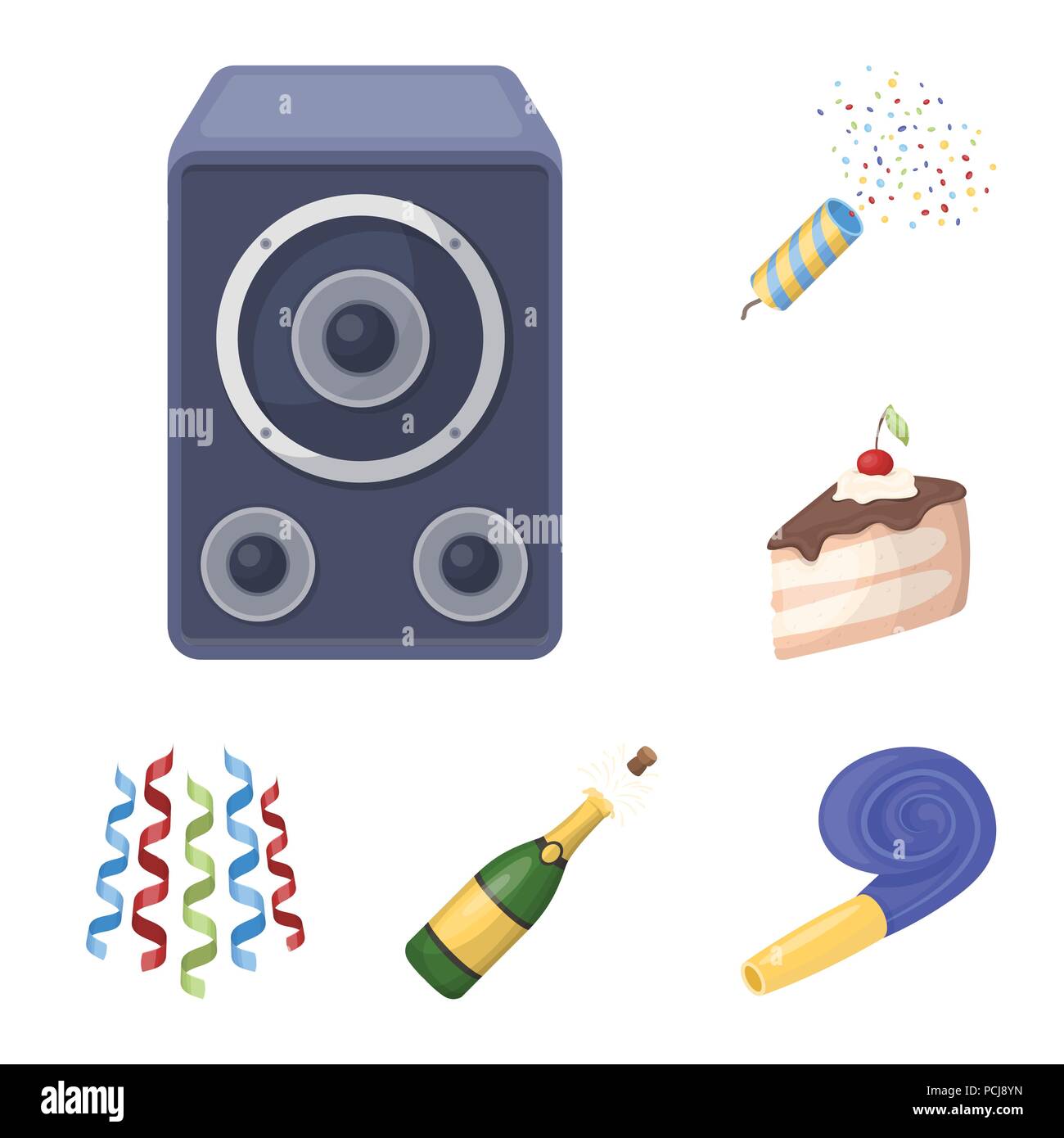 Party, entertainment cartoon icons in set collection for design ...