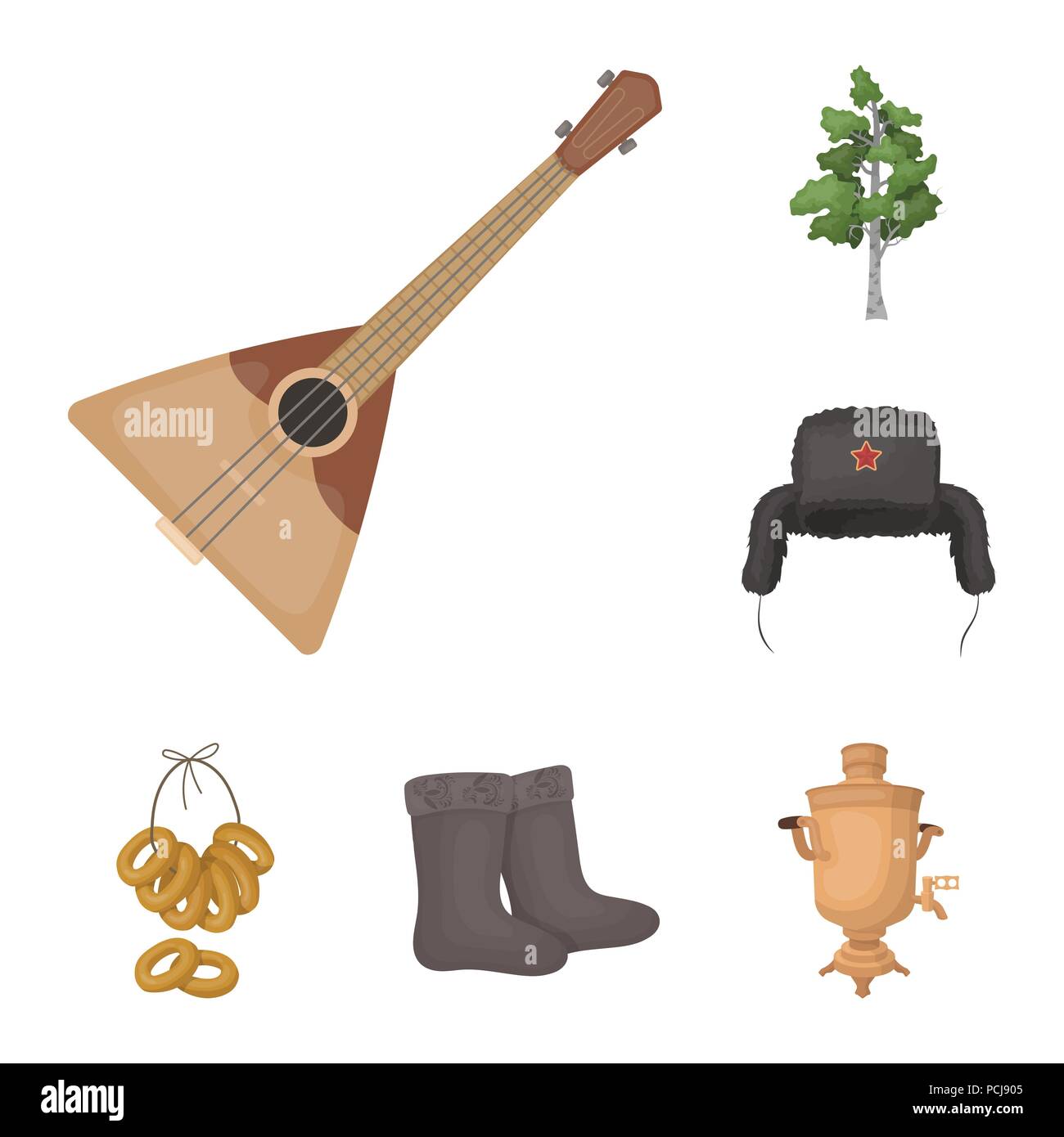 Country Russia, travel cartoon icons in set collection for design ...