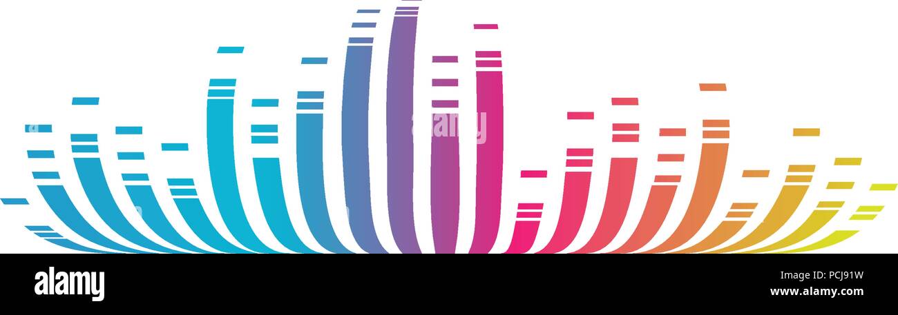Colorful music bars visualization graphic design template Stock Vector ...