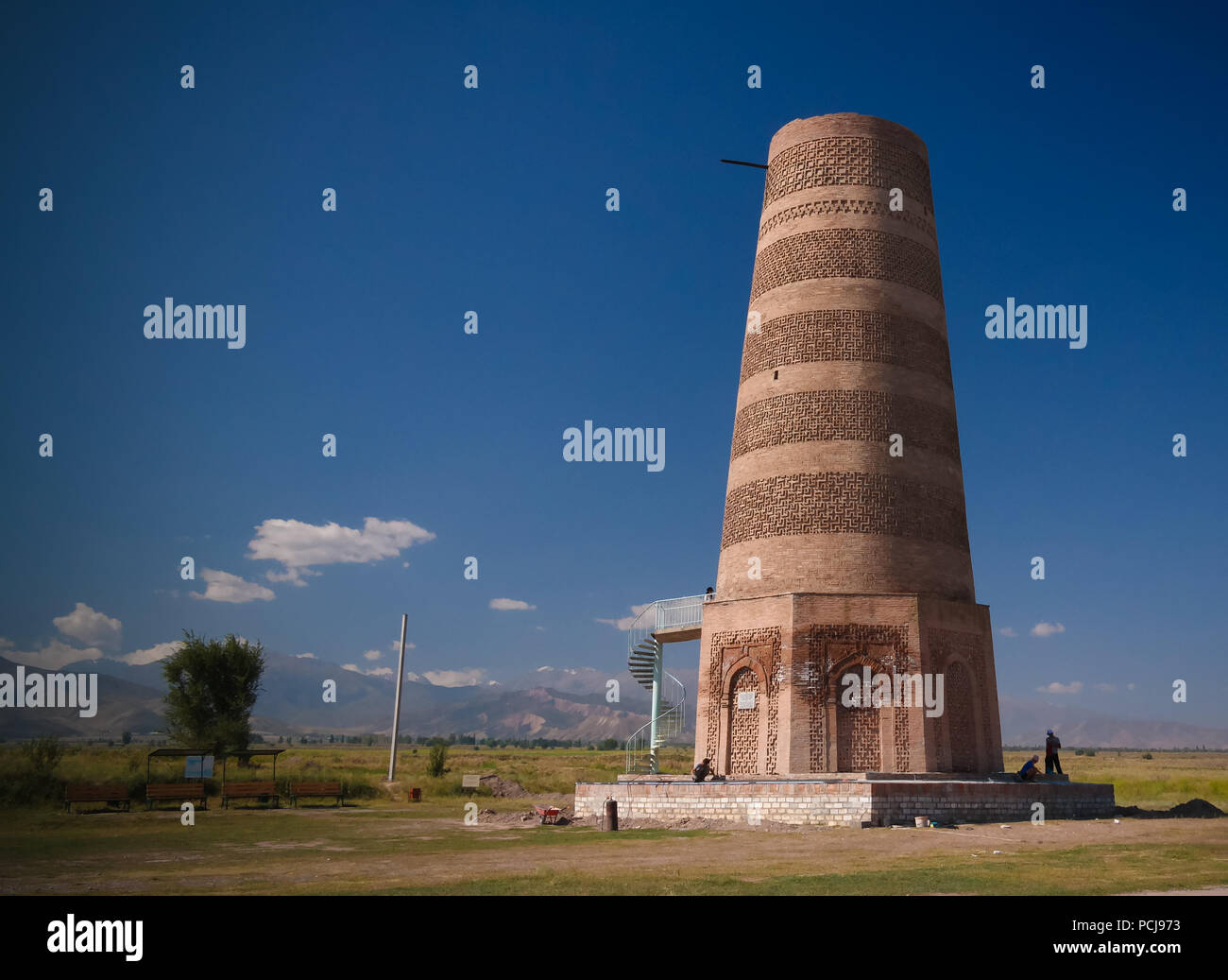 Exterior view to Burana Tower near Tokmok, Kyrgyzstan Stock Photo - Alamy