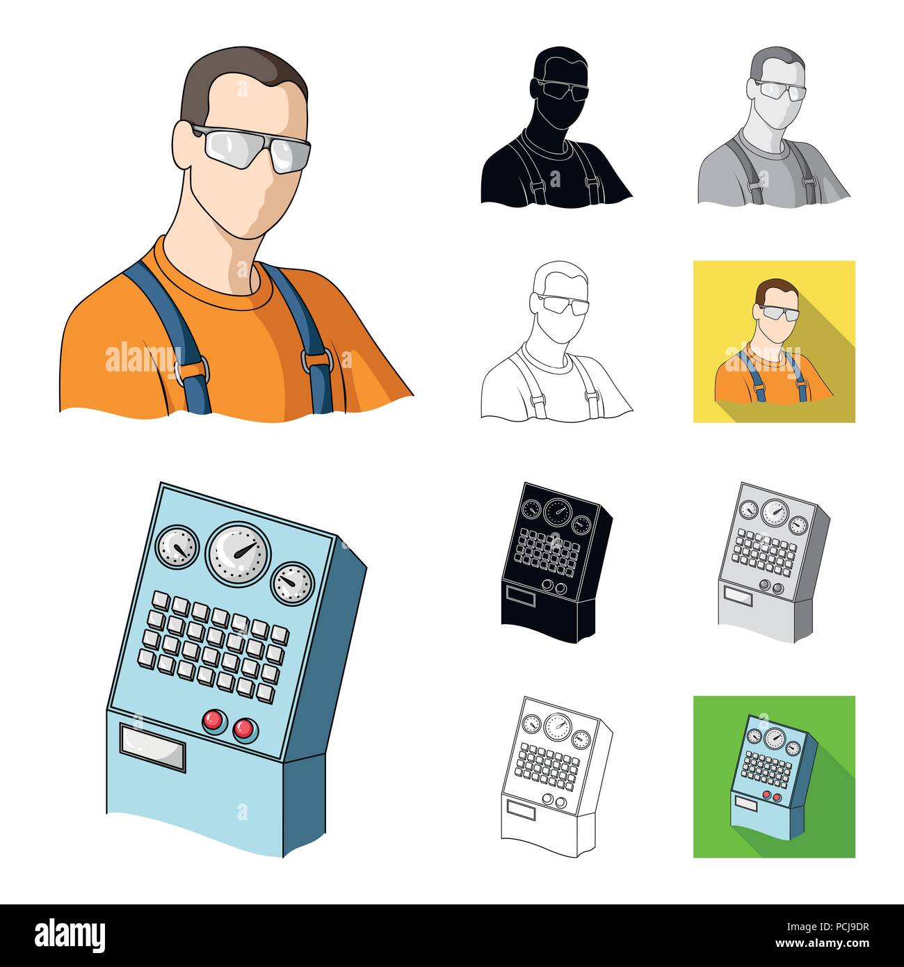 Equipment and machine cartoon,black,flat,monochrome,outline icons in ...