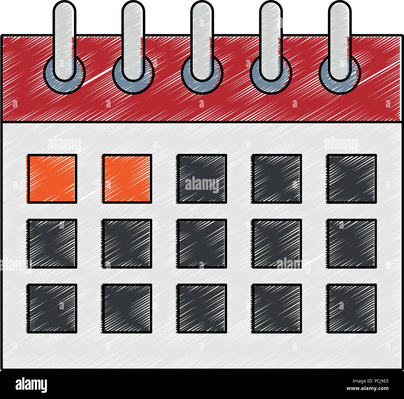 Calendar schedule symbol scribble Stock Vector Image & Art - Alamy