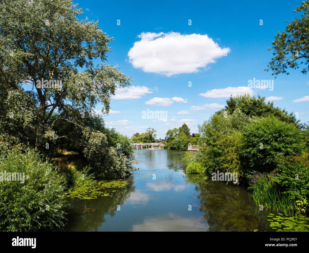 View of, Days Lock, Lock and Wier, River Thames, nr Dorchester on ...