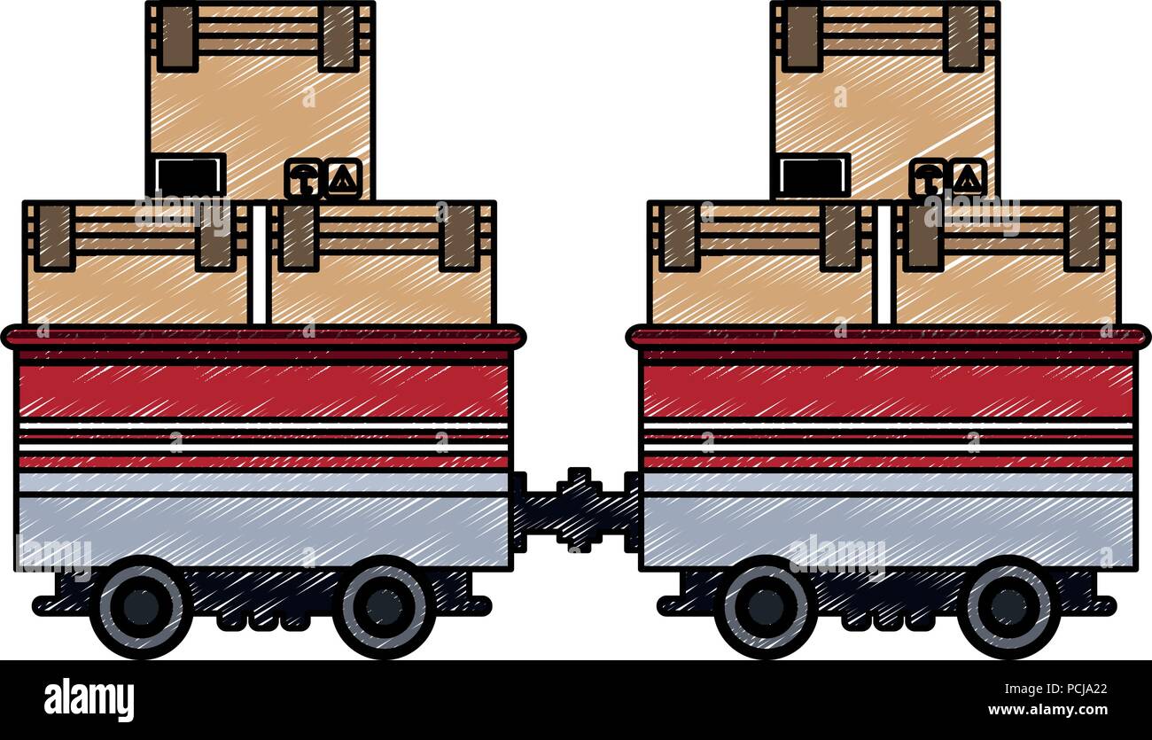 Boxes in carry carts scribble Stock Vector Image & Art - Alamy